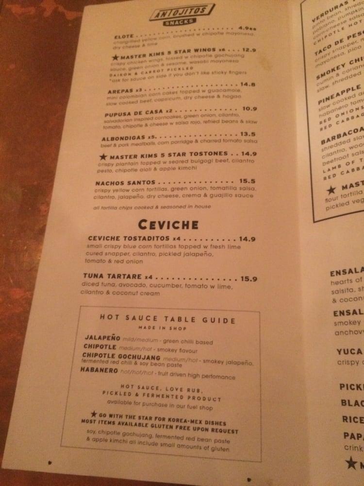 Menu at Hispanic Mechanic restaurant, Frewville