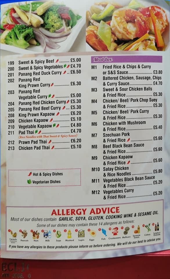 Menu at Hot Dumplings fast food, Aberystwyth