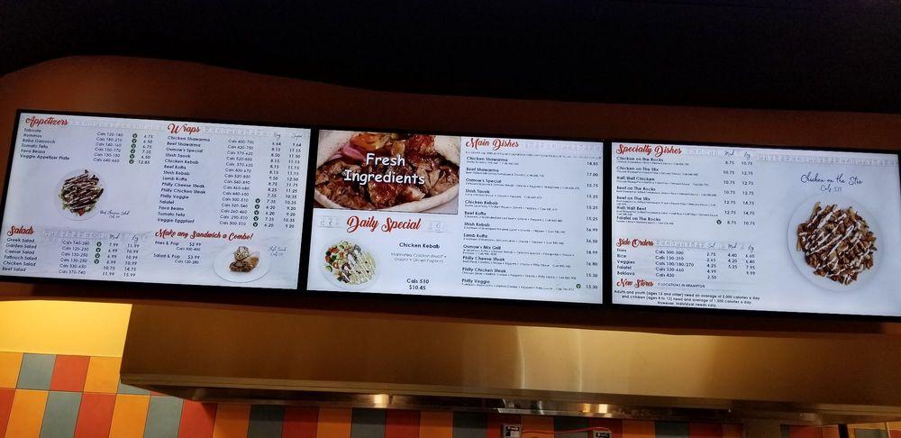 Menu at Osmow's restaurant, Toronto, Rogers Road