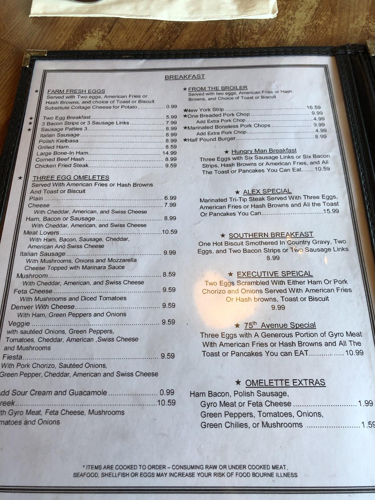 Menu at Genie G's Family Restaurant, Phoenix