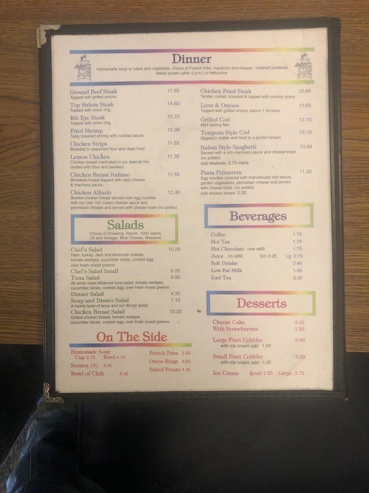 Menu at Little Wonder Cafe, Richfield