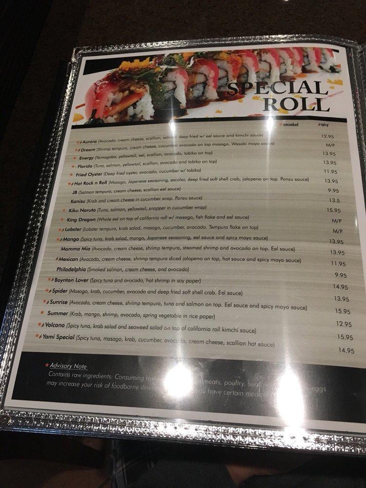 Menu at YAMI Korean & Japanese Restaurant, Boynton Beach