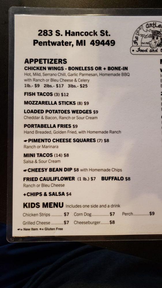 Menu at The Antler Pentwater pub & bar, Pentwater