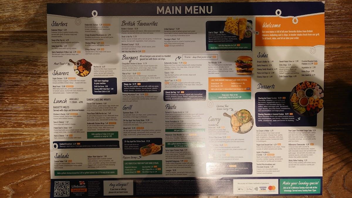 Menu at Brigs of Ayr restaurant, Ayr