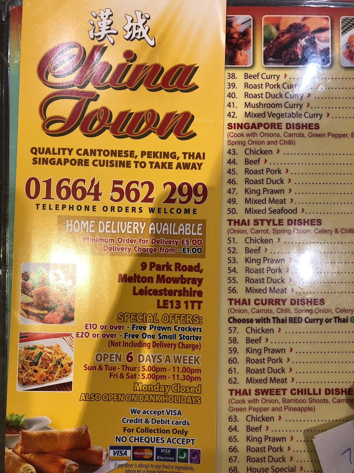 Menu At China Town Restaurant Melton Mowbray Menu At China Town Restaurant Melton Mowbray
