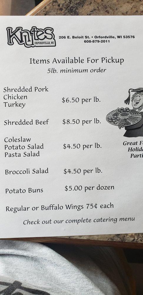 Menu at Knute's Bar & Grill, Orfordville