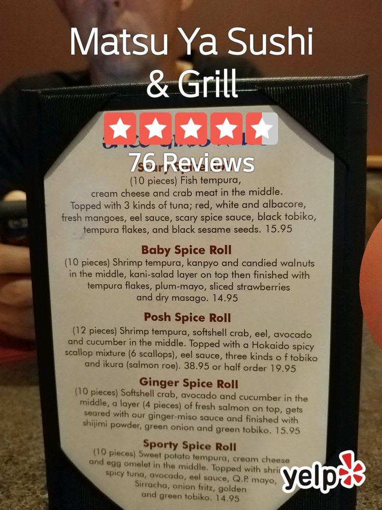Menu at Matsu Ya Sushi Bar & Grill, Stevens Point