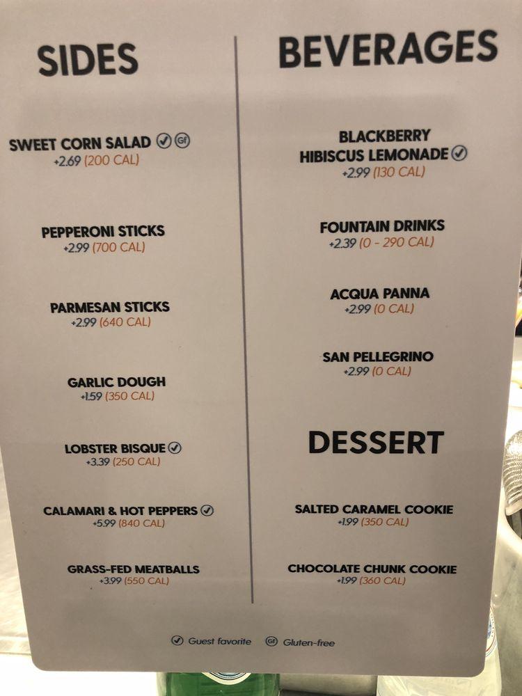 Menu at Piada Italian Street Food restaurant, Eagan