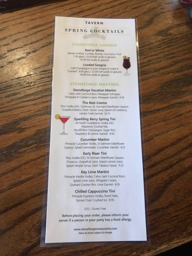 Menu at Stoneforge Tavern & Publick House, Raynham