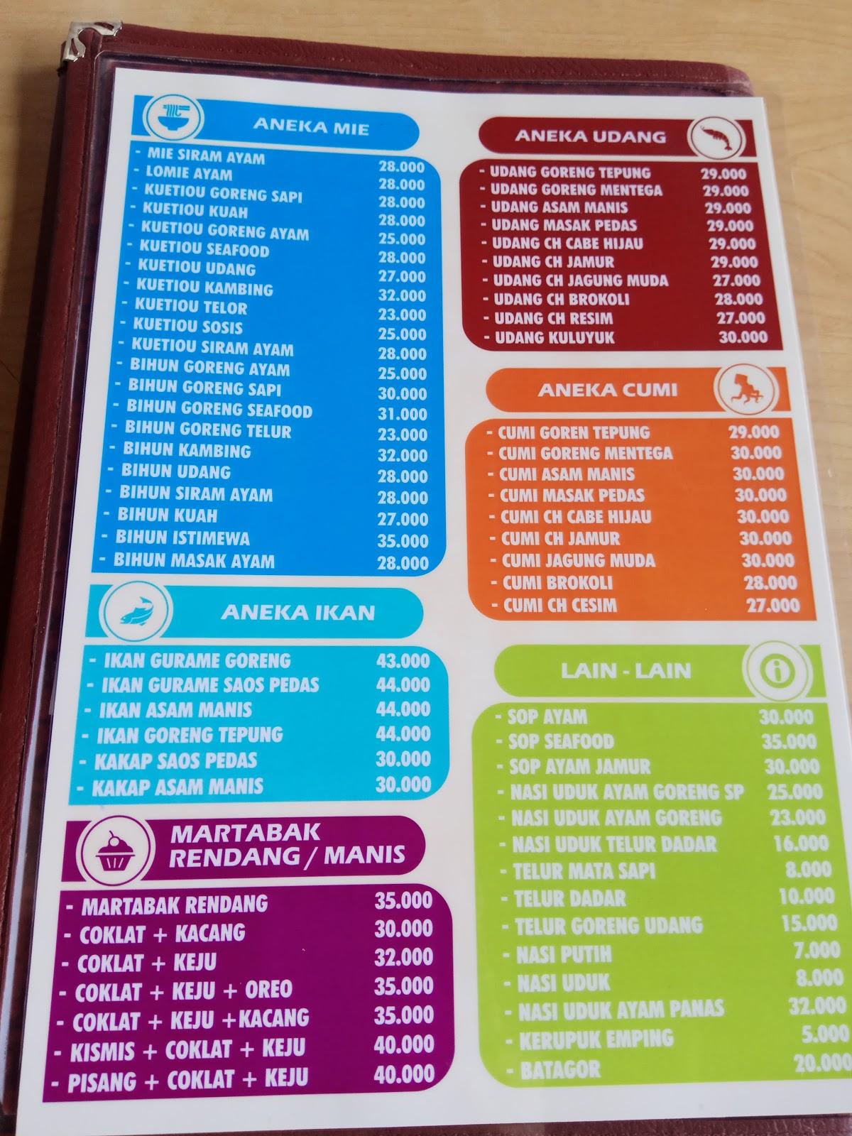 Menu at Mantagi Minang Resto & Coffee House, Bandung