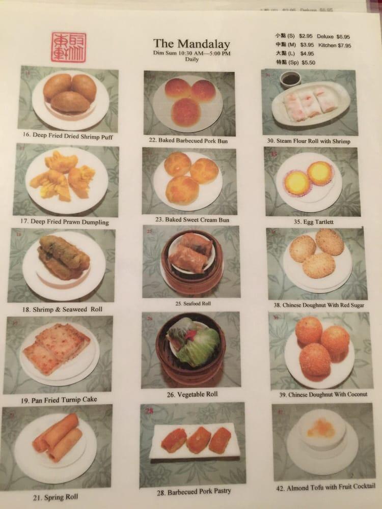 Menu at The Mandalay restaurant, Honolulu
