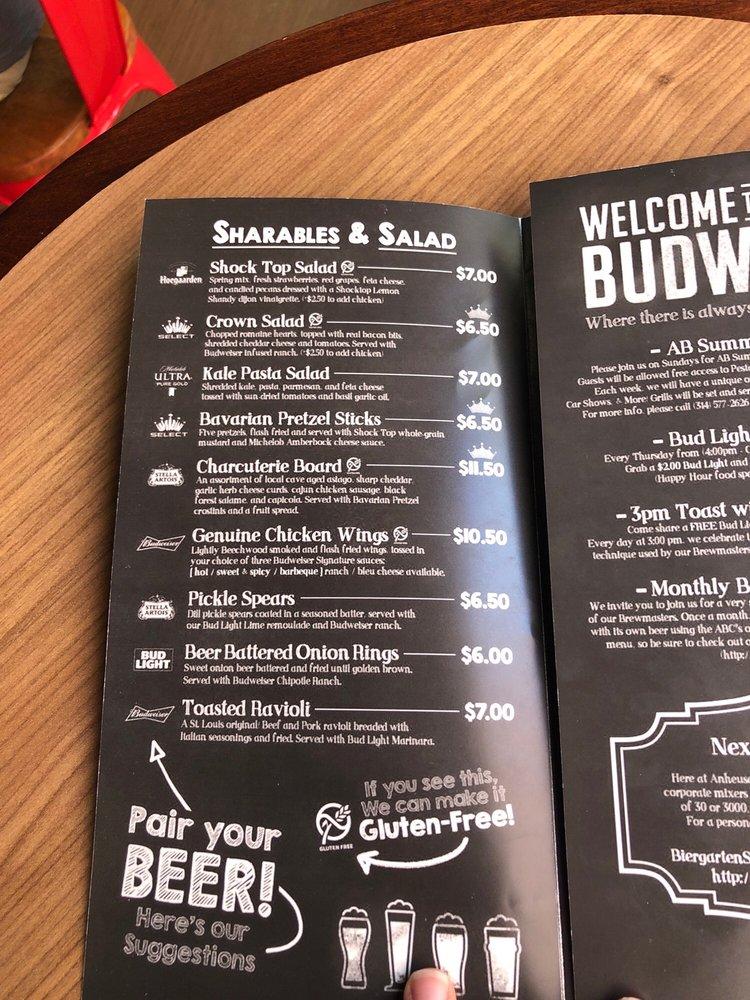 Menu at Biergarten pub & bar, St. Louis