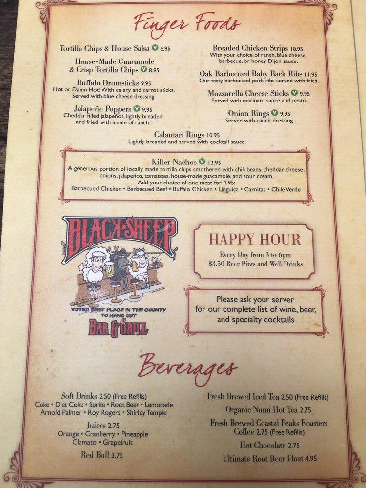 Menu at Black Sheep Bar & Grill, San Luis Obispo
