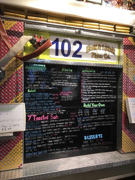 Menu at Hook & Ladder Pizza pizzeria, Hollister