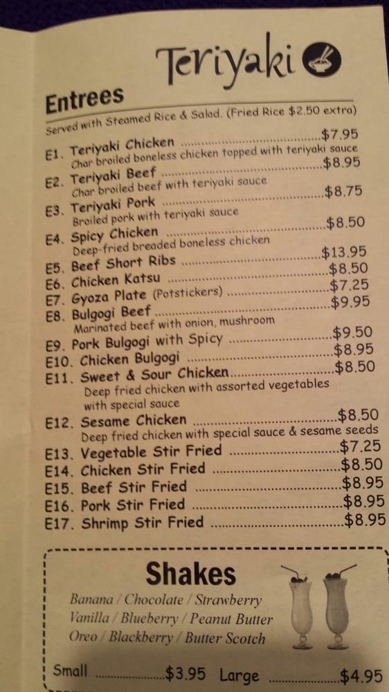 Menu at Maxi Teriyaki & Sushi restaurant, Cosmopolis
