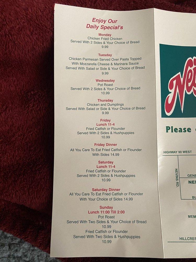 Menu at Neighbors Seafood & Chicken restaurant, Mobile