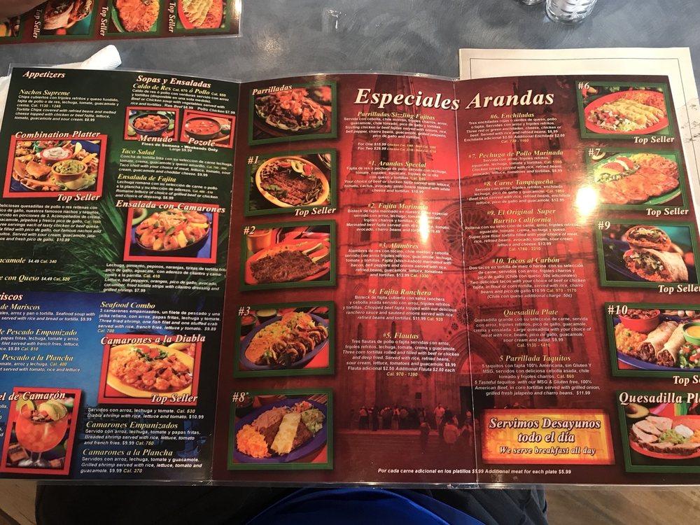Menu at Taquerias Arandas restaurant, Baytown, 3912 Garth Rd