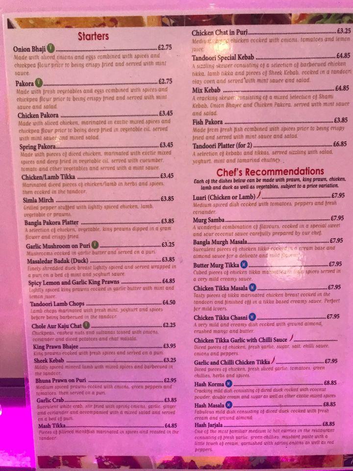 Menu at The Jewel In The Crown restaurant, Castle Douglas