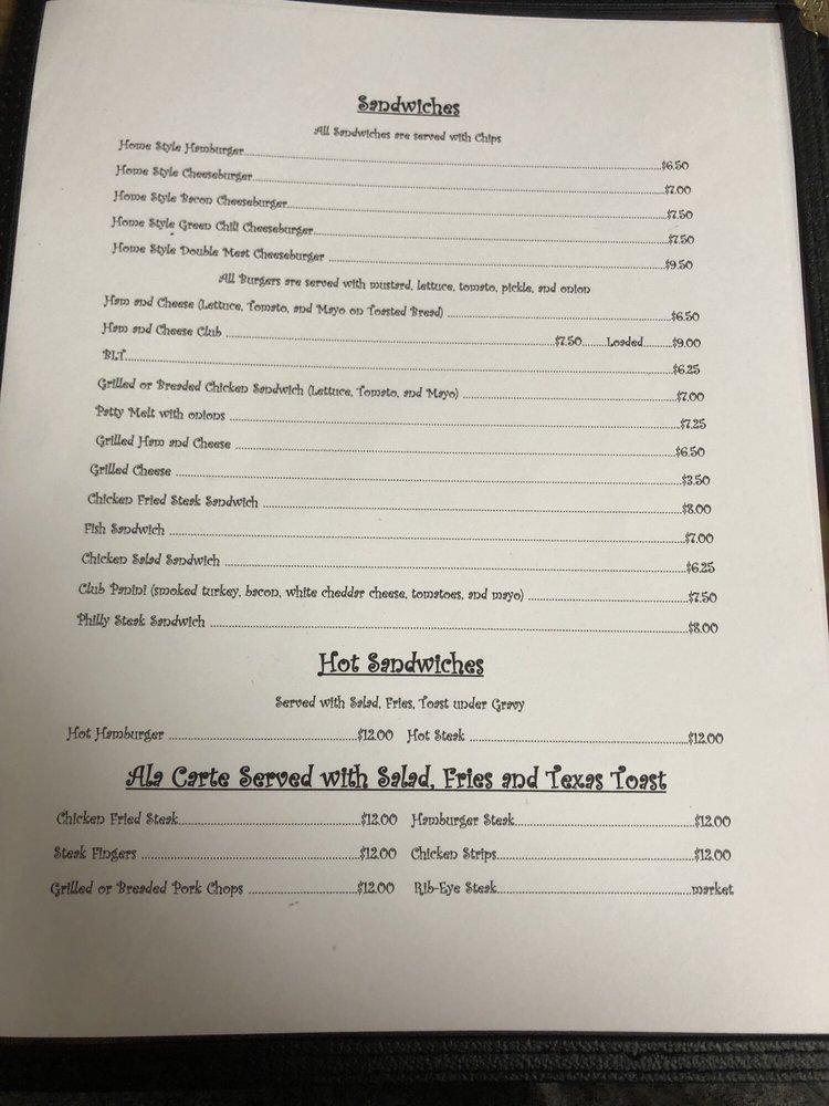 Menu at Debby's Kountry Kitchen restaurant, Eunice