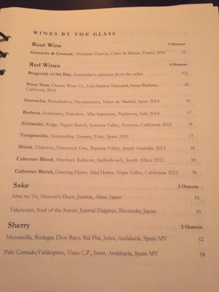 Menu at Gary Danko pub & bar, San Francisco, 800 North Point St
