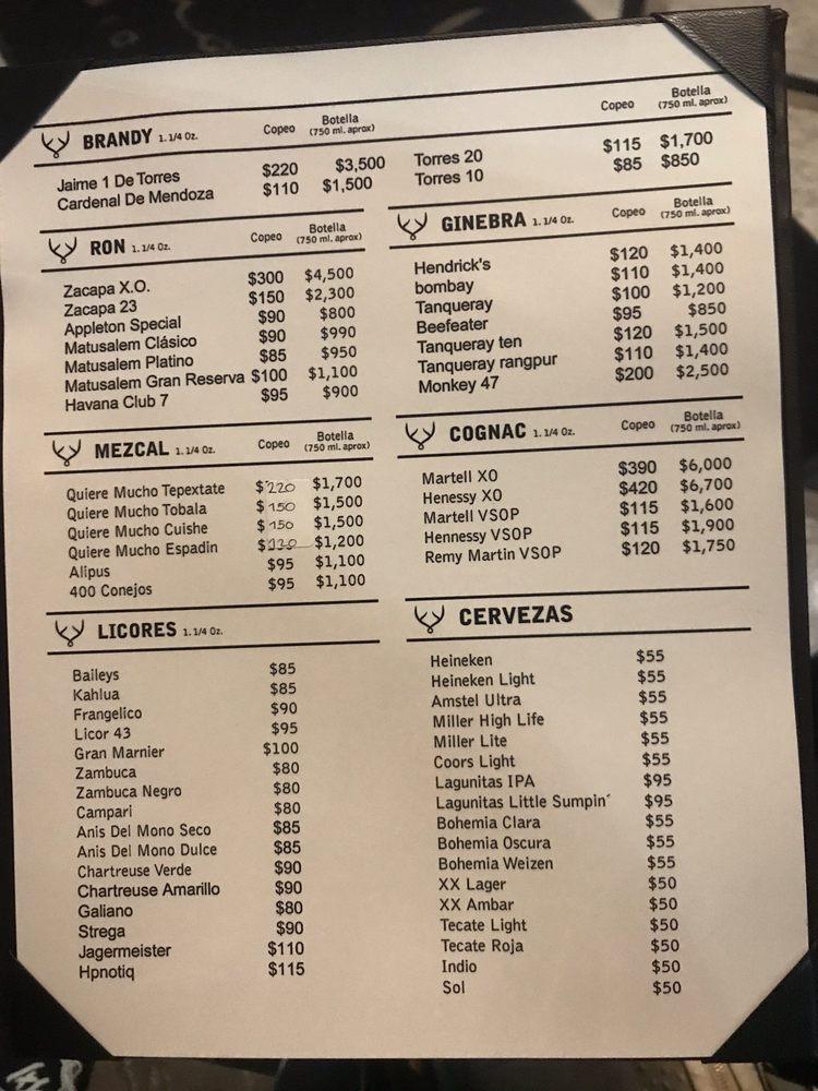 Carta de parrilla Mochomos Mexicali, Mexicali, Calz. Manuel Gómez Morín 799-local 9-a