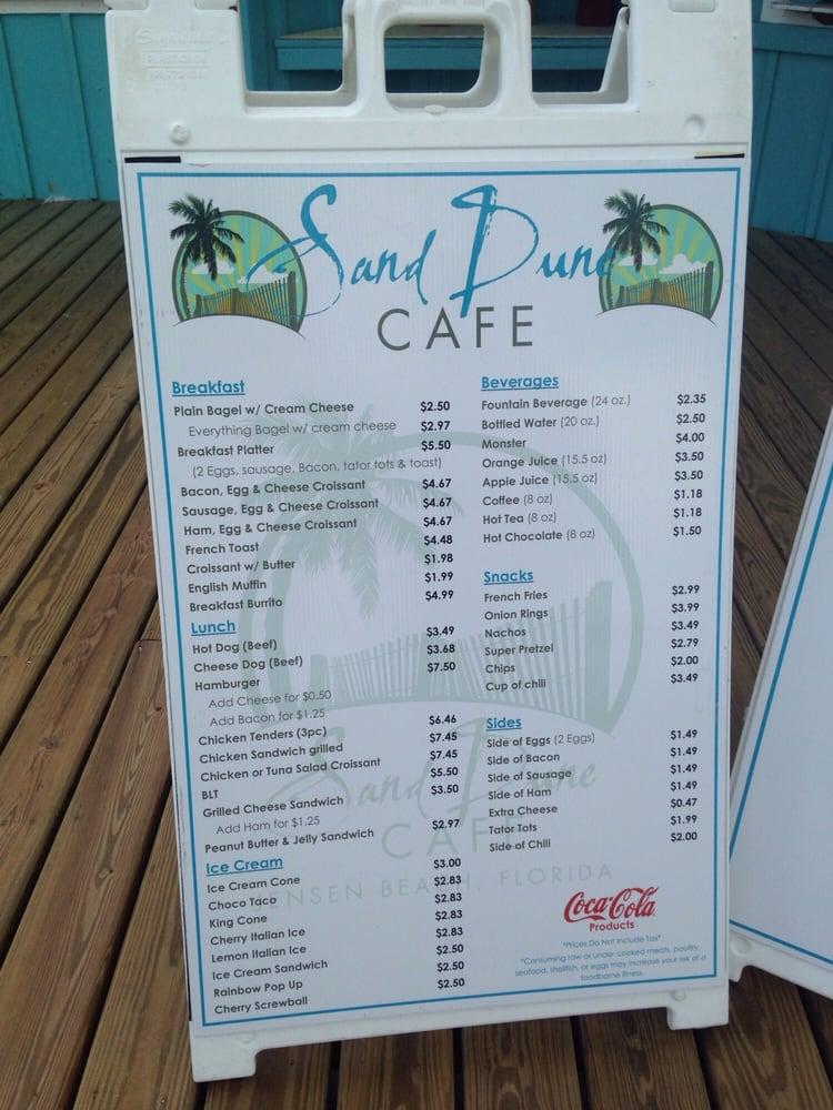 Menu at Sand Dune Cafe, Jensen Beach