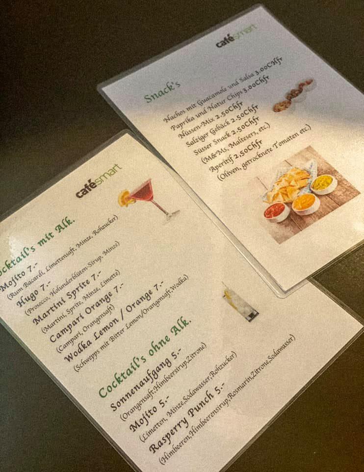 Speisekarte von Restaurant Café Smart, Bern