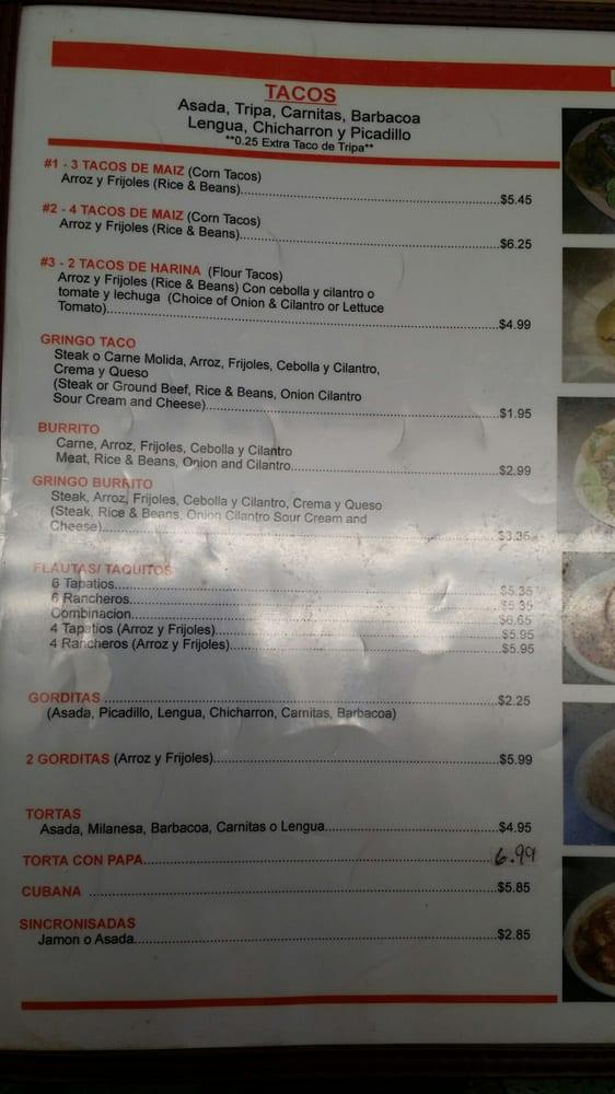 Menu at Tres Betos Taqueria restaurant, Fort Worth