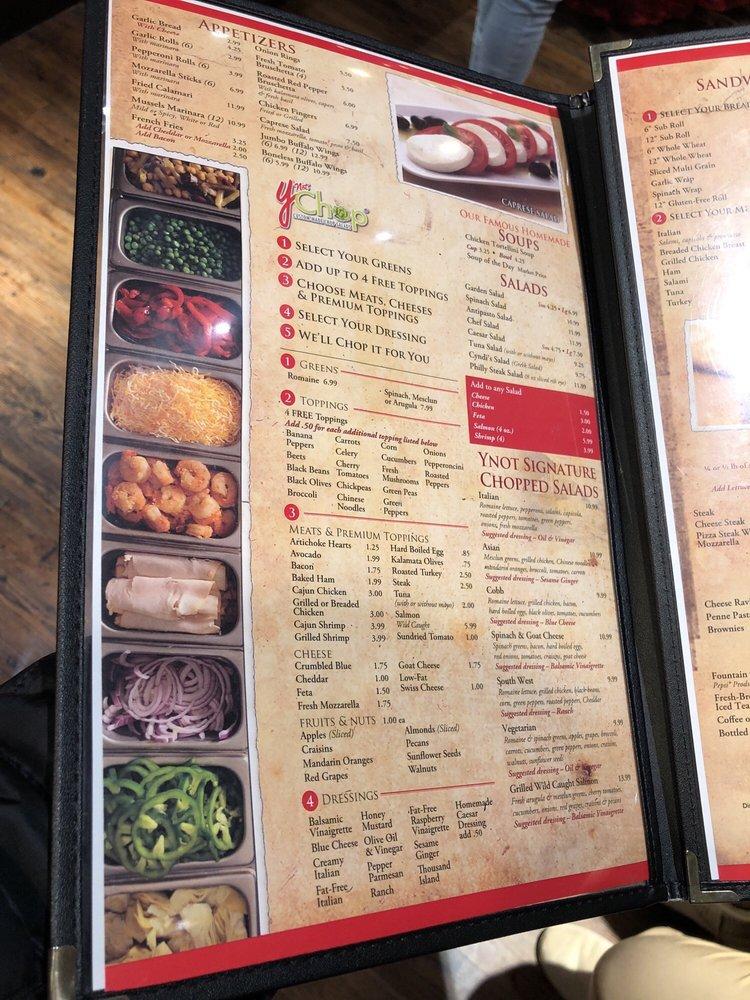 Menu at Ynot Italian pizzeria, Virginia Beach, Atlantic Ave