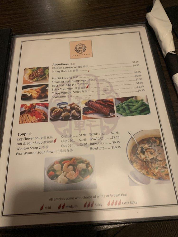 Menu at Chef Tang Chinese Cuisine / 川豫轩 restaurant, Vista