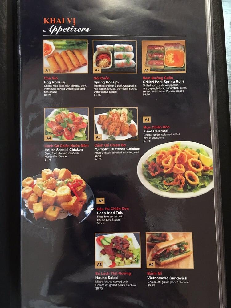 Menu at Simply Pho restaurant, Lake Forest