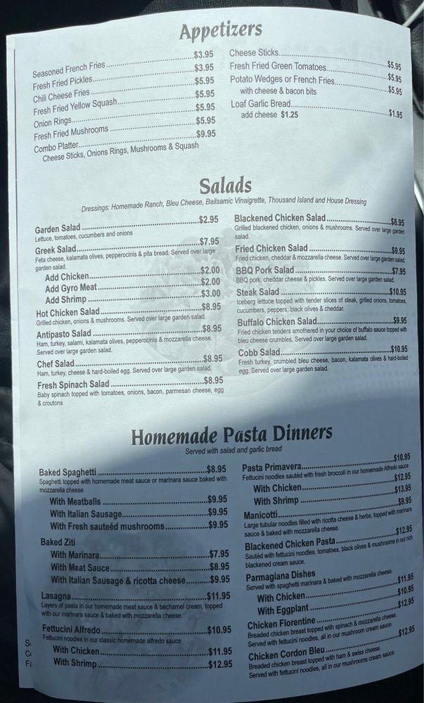 Menu at Christo's Family Restaurant, Concord