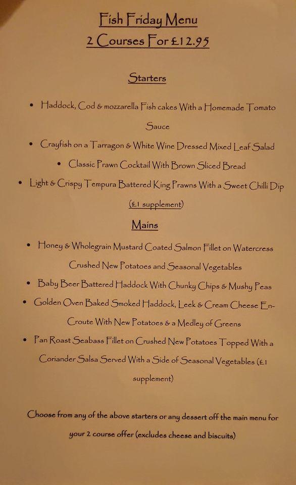 Menu at The Stump Cross Inn pub & bar, Halifax