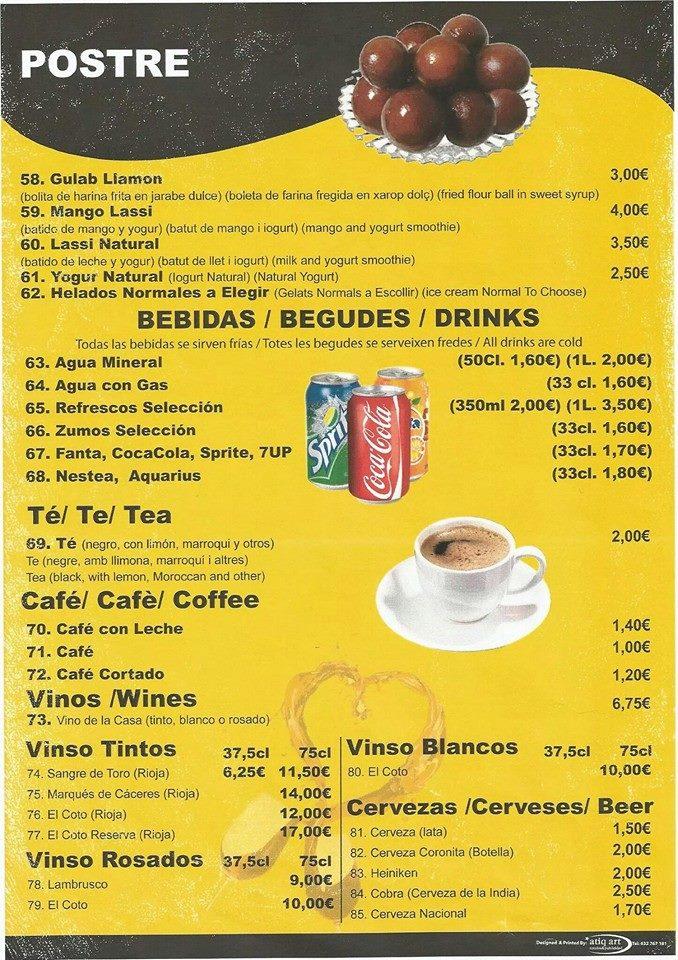 Carta de Catalunya Bar Shawarma Restaurant, Puigcerdà