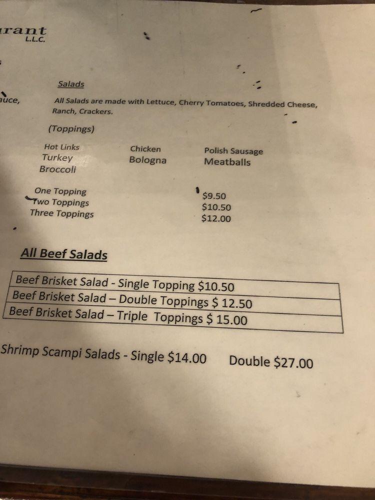Menu at Rubicon BBQ, Tulsa