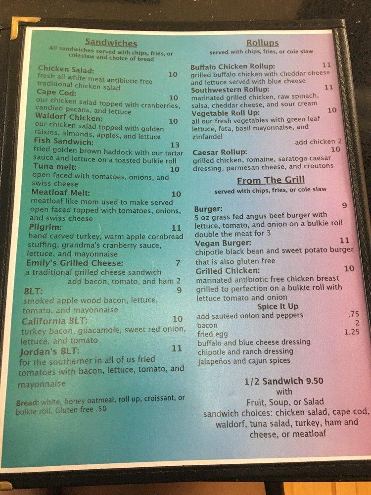 Menu at Will & Co. Cafe, Plymouth