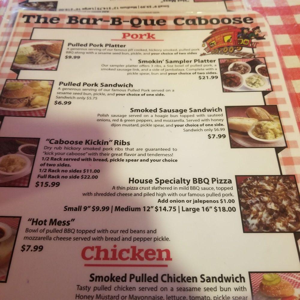 Menu at BBQ Caboose Cafe, Lynchburg, 217 Main St