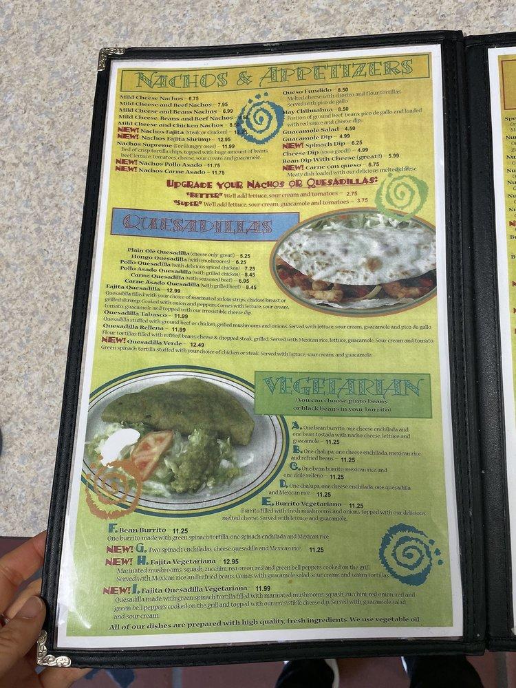 Menu at Dos Reales Mexican Restaurant, Champaign