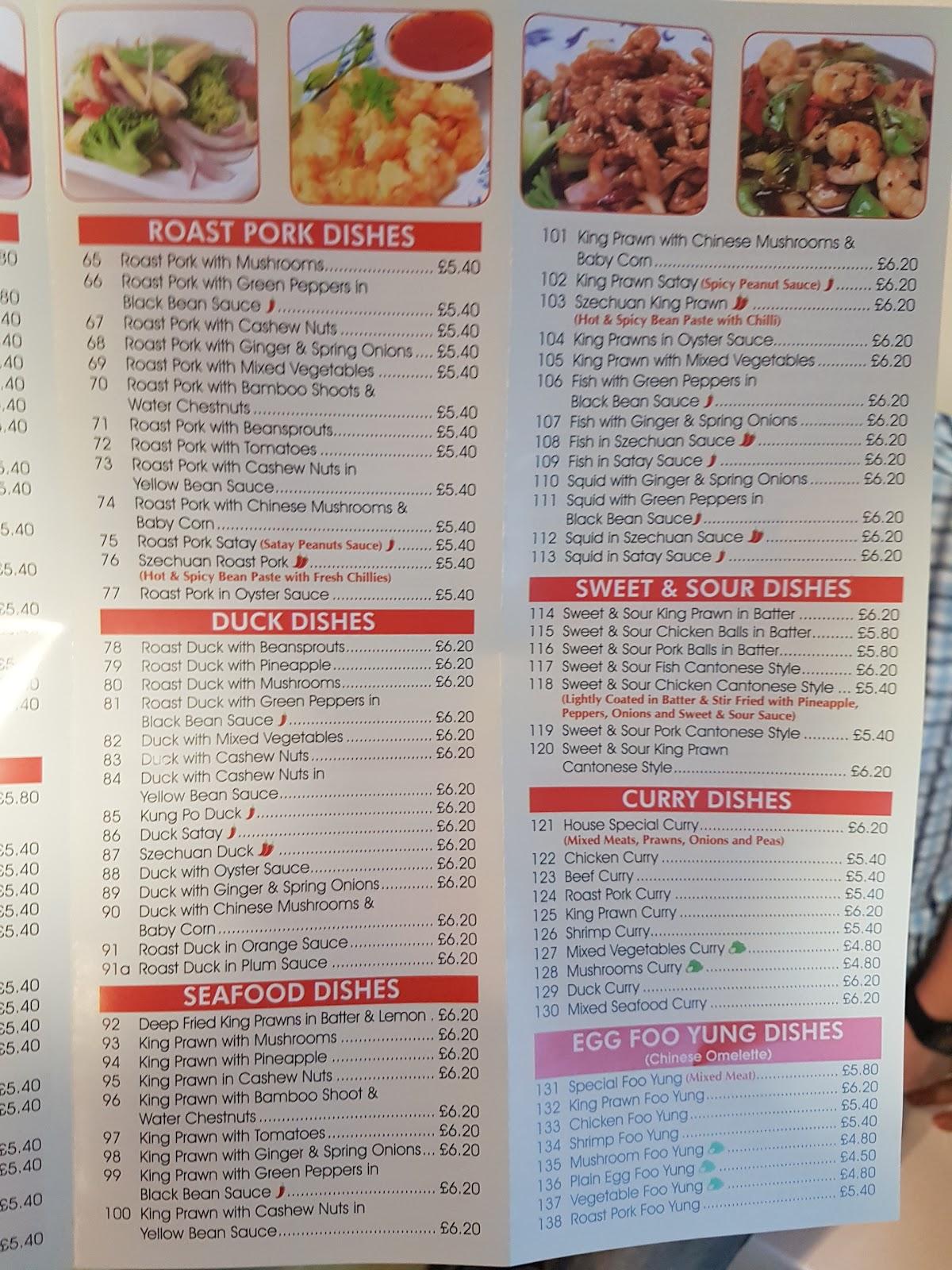 Menu at Good Fortune fast food, Cardiff