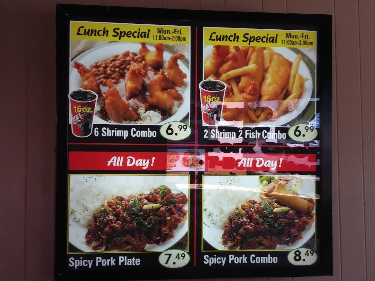 Menu at Johnny's Shrimp Boat restaurant, Whittier