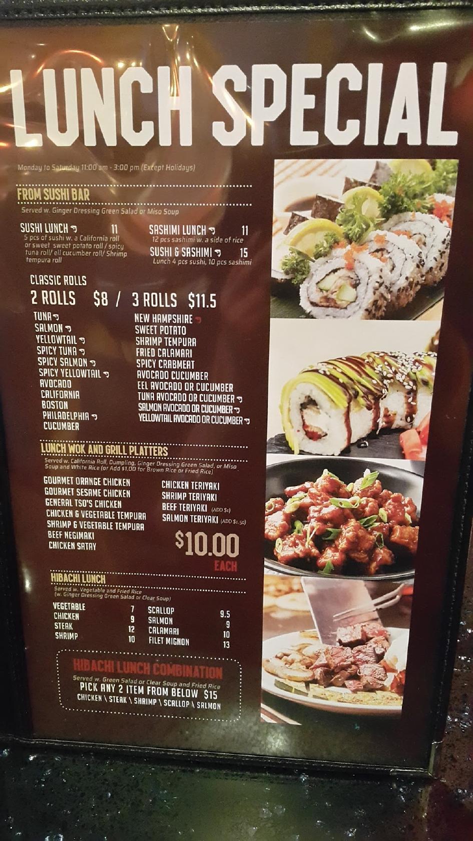 Menu at Masa Hibachi Sushi & Bar, Wyomissing