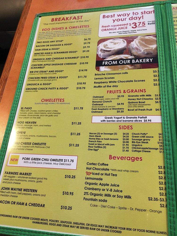 Menu at Original Breakfast House cafe, Phoenix, N 32nd St
