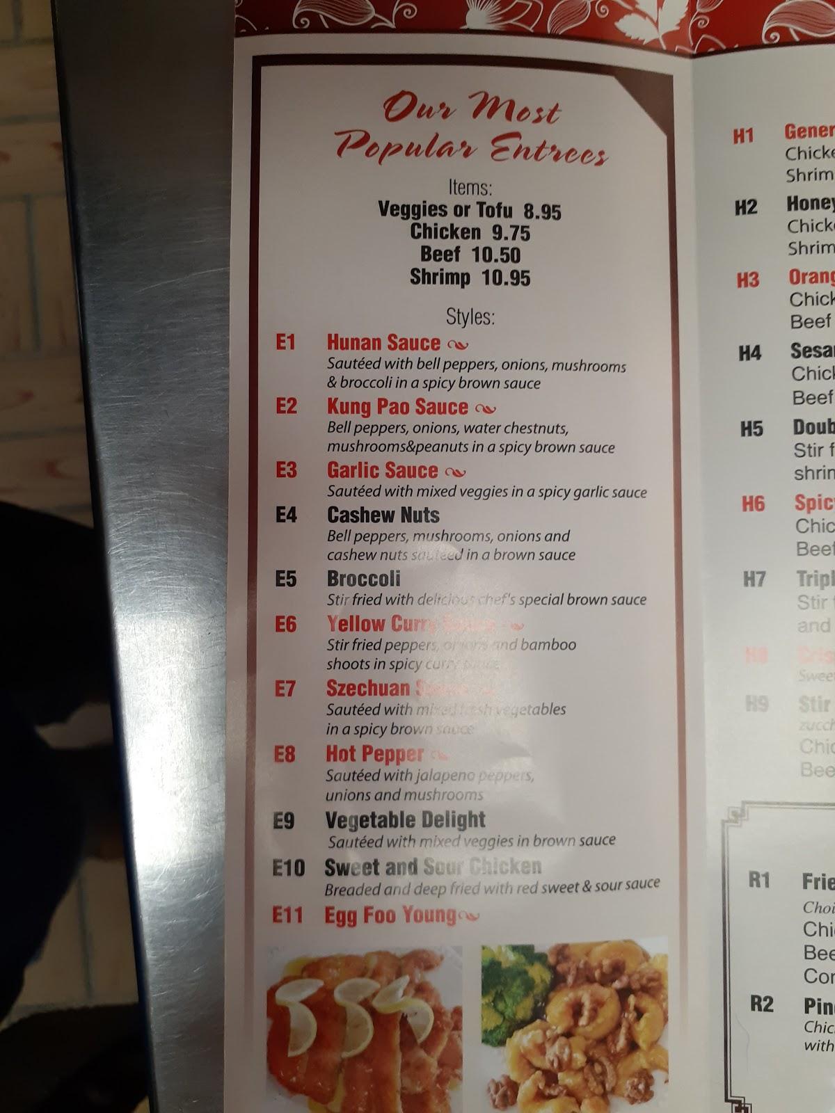 Menu at Asian Bistro restaurant, Imperial