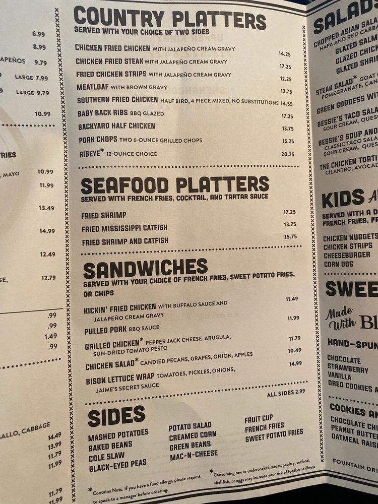 Menu at Mia's Table restaurant, Houston, Argonne St