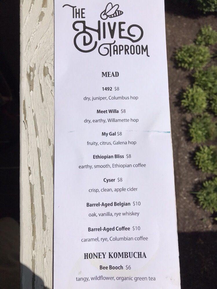 Menu at The Hive Taproom pub & bar, East Troy