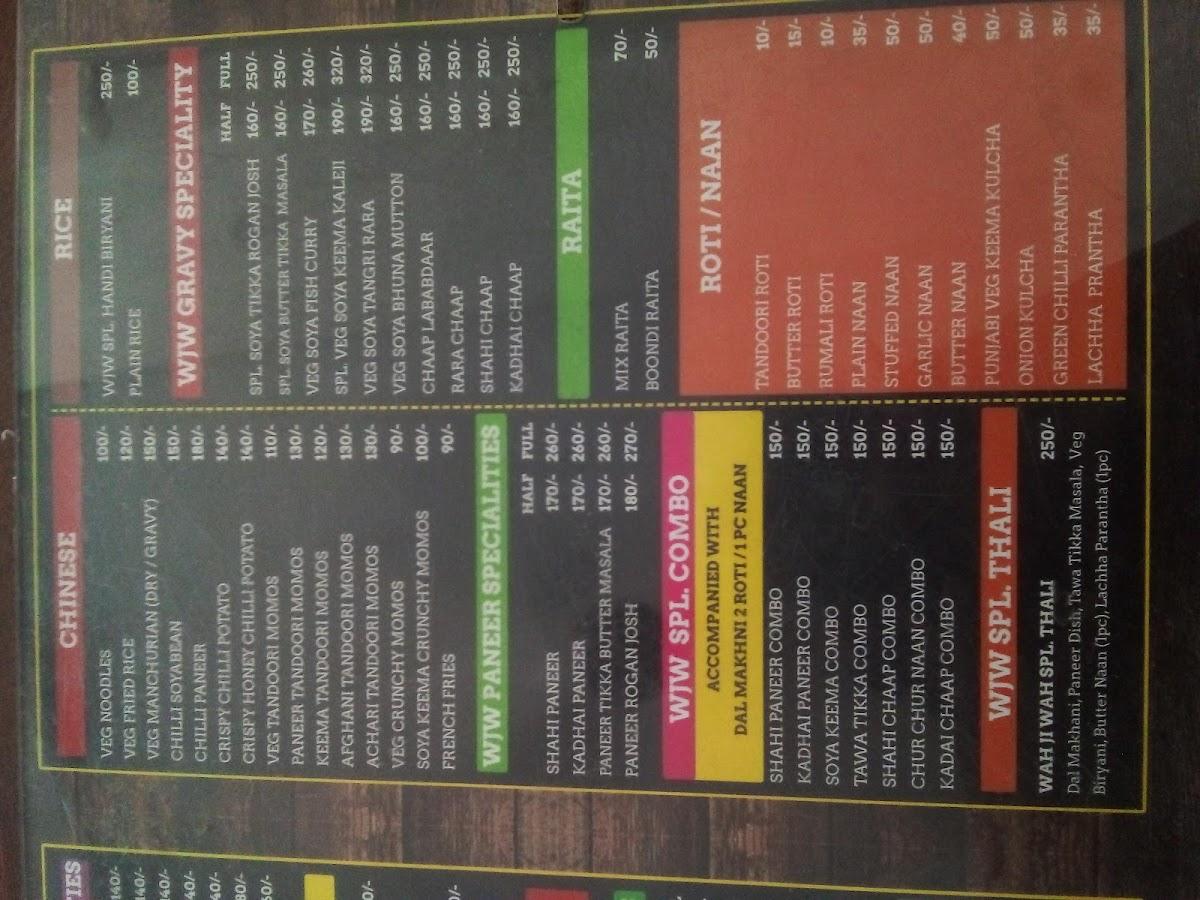 Menu at Wah Ji Wah, Gurugram, Toll Plaza