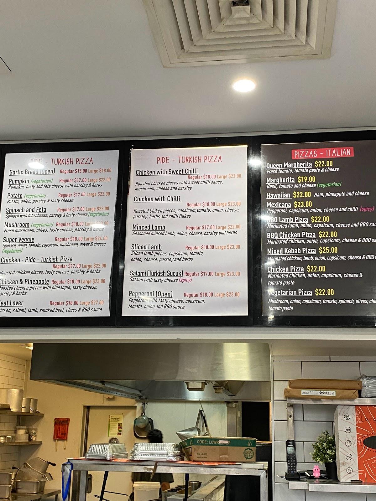 Menu at Bonner Turkish Kebab restaurant, Bonner