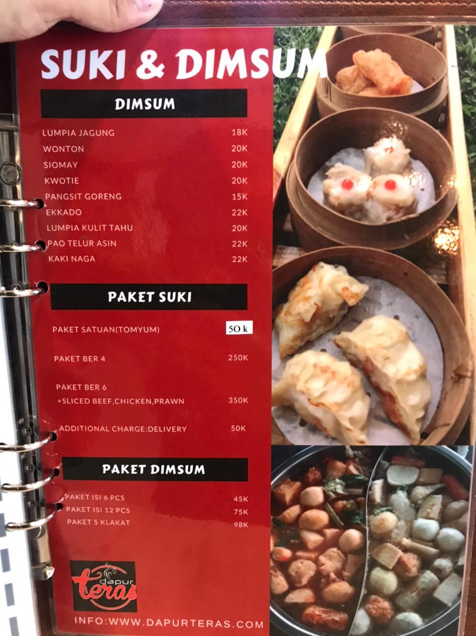 Menu at Dapur Teras GATSU restaurant, Indonesia