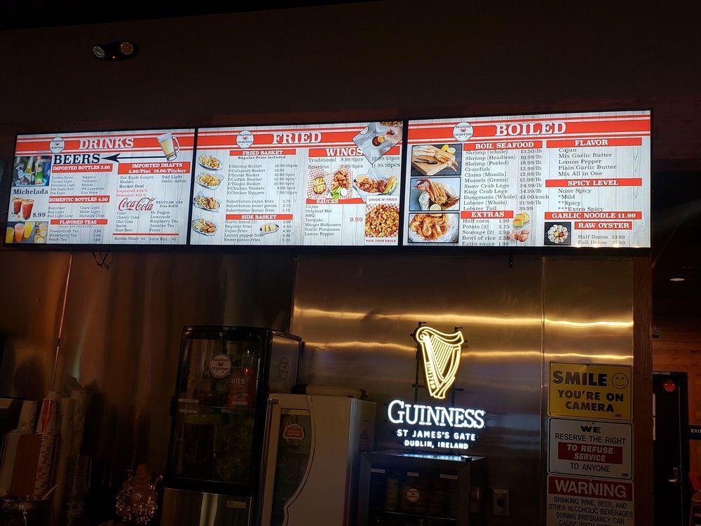 Menu at Seafood and Crawfish restaurant, Pomona