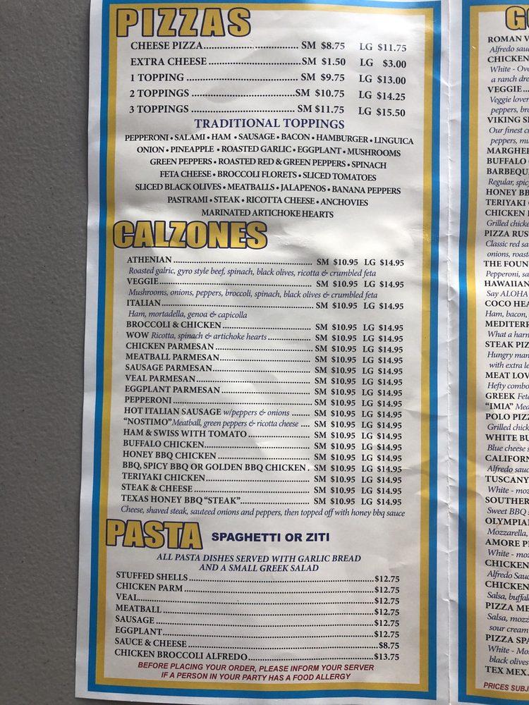 Menu at Viking Pizza pizzeria, East Bridgewater
